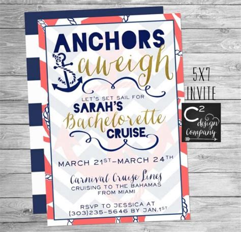 Anchors Aweigh Bachelorette Cruise Invitation 2280342 Weddbook