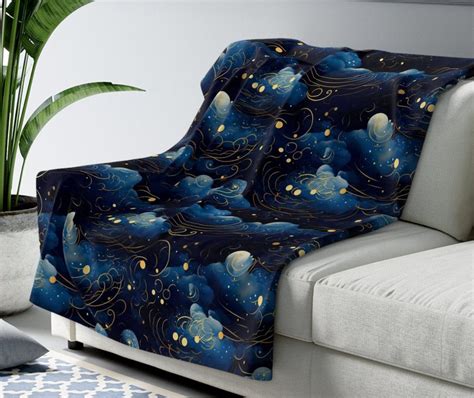 Stardust Nights Sherpa Fleece Blanket Stars And Clouds Sherpa Blanket