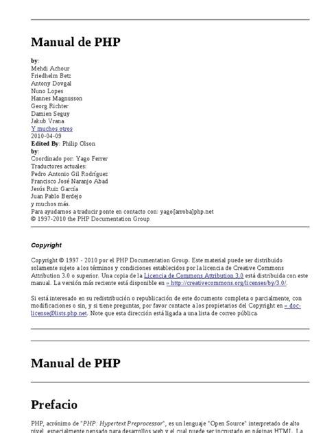 Manual Oficial De Php5 Pdf Php Servidor Web