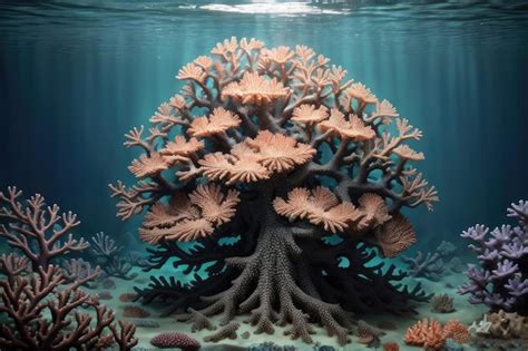 Premium Ai Image A Coral Tree With A Large Trunk And A Large Tree With A Large Trunk