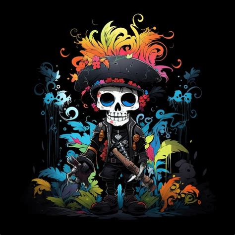 Premium Photo Abstract Skull Wearing Pirate Uniforms Surrounder By