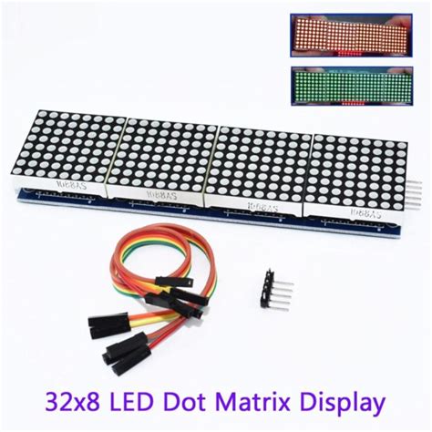 Led Dot Matrix Module Red Green 32x8 Max7219 Microcontroller 4 In One