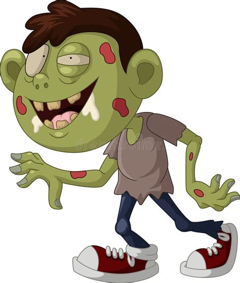 Dessin Effrayant Zombie Sur Fond Blanc Illustration De Vecteur