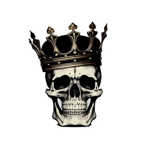 Premium Vector Vector Isolated King Skull Devil Cartoon Skull Grunge And Vintage Skull With Crown
