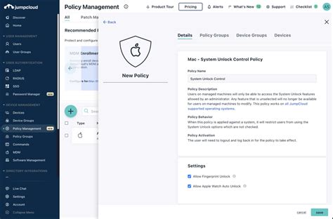 Create A Mac System Unlock Control Policy JumpCloud