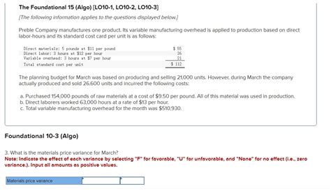 Solved 4 What Is The Materials Quantity Variance For March