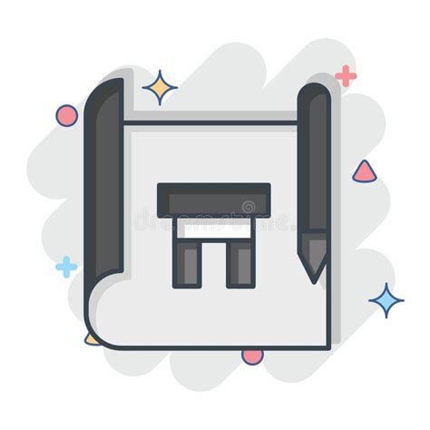 Icon Drawing Related To Carpentry Symbol Comic Style Simple Design