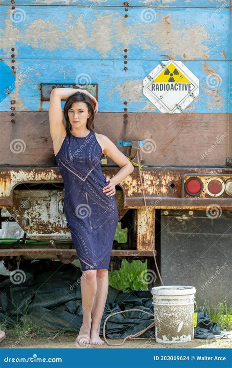 Campus Elegance Brunette Beauty Strikes A Pose Capturing The Essence