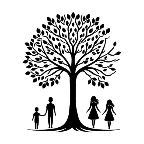 Árbol Genealógico Svg Vector Premium Generado Con Ia