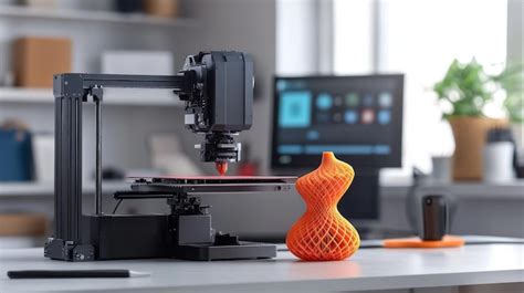 3d Printer Crafting Complex Object With Vibrant Filament Premium Ai Generated Image