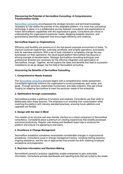 Ppt Discovering The Potential Of Servicenow Consulting A Comprehensive Transformation Guide