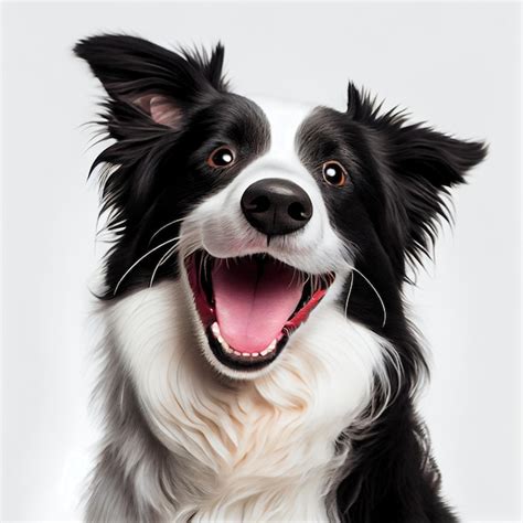 Premium Ai Image Portrait Of Sitting Black And White Border Collie