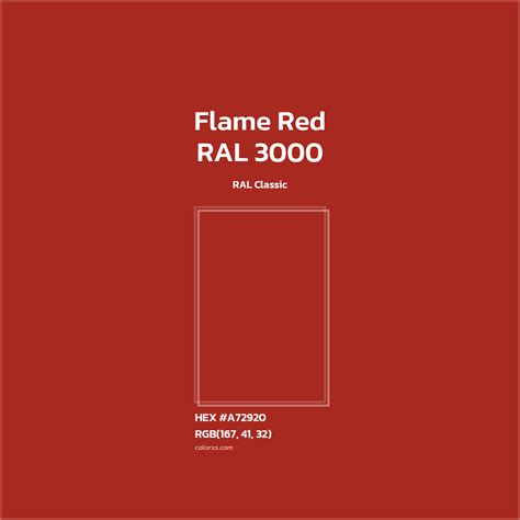 Ral 3000 Flame Red Complementary Or Opposite Color Name And Code