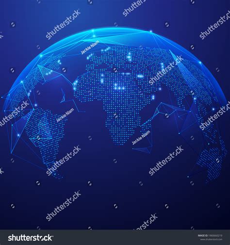 Concept Digital Transformation Global Network Technology Stock Vector Royalty Free 1960660219