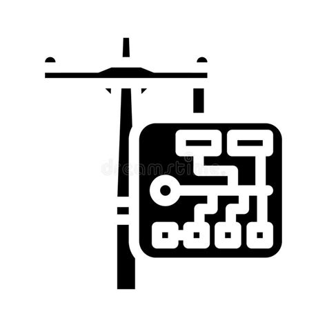 Microgrids Electric Glyph Icon Vector Illustration Stock Illustration