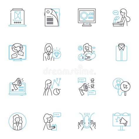 Marketing Communication Linear Icons Set Advertising Branding