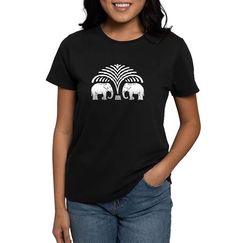 Elephants Womens Value T Shirt Elephants Under Tree Womens Dark T