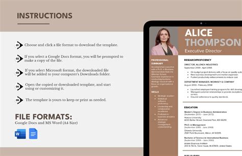 Executive CV Template In Word Google Docs Download Template Net