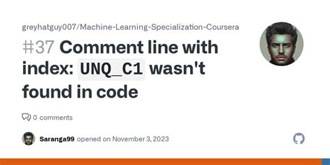 Comment Line With Index UNQ C1 Wasn T Found In Code Issue 37
