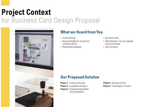 Project Context For Business Card Design Proposal Ppt Powerpoint Presentation Pictures