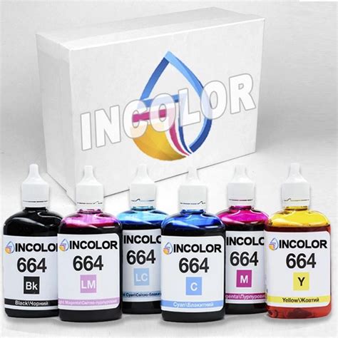 Чернила для Epson T50 - комплект чернил 664 "INCOLOR" (6x90 мл ) BK/C/M ...