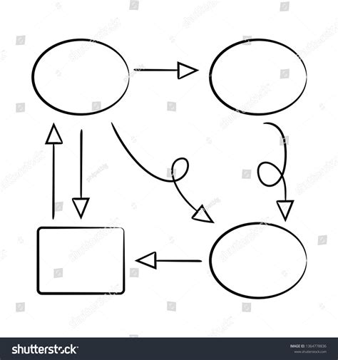Hand Drawn Diagram Template Mind Mapping Stock Vector Royalty Free Shutterstock