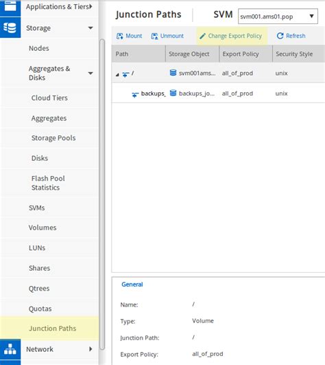 Apply Export Policy On Netapp Red Branch