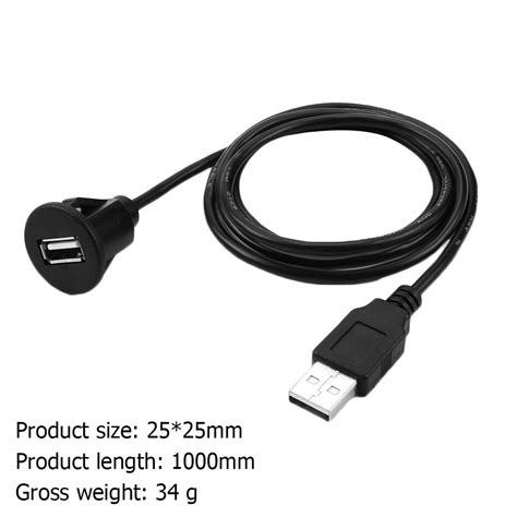 Car Dashboard Flush Dash Board Mount USB A Male To Grandado