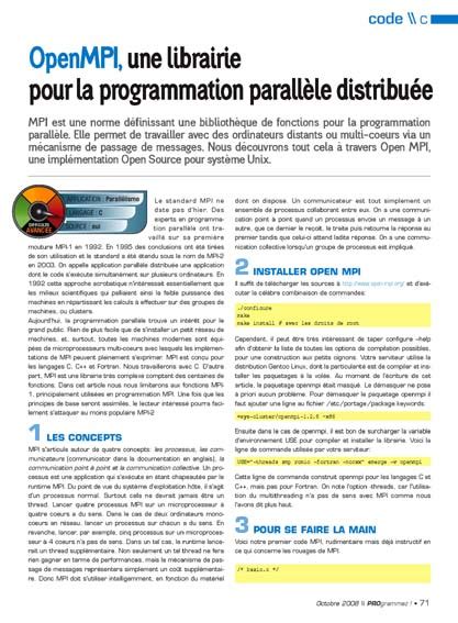 openmpi une librairie pour la programmation parallèle distribuée