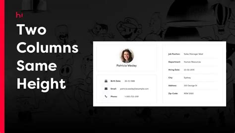 Hi Two Columns Same Height By Hi Interactive Outsystems