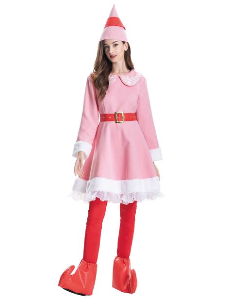 Wabolay Elf Costume For Women Jovie Dress 5pcs Adult Christmas Outfit