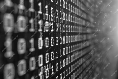 Premium Photo Binary Code Displayed On Digital Screen With Matrix