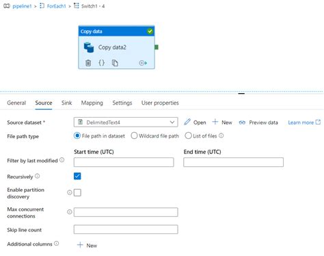 azure data factory v2 ingest files from data lake with different