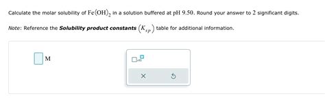 Solved Calculate The Molar Solubility Of Fe Oh In A Chegg