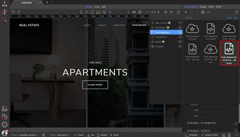 wappler documentation using font awesome 5 pro