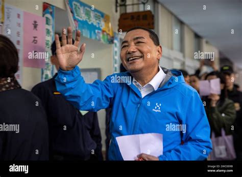 Taipei Taiwan 13th Jan 2024 Kmt Presidential Candidate Hou Yu Ih Is