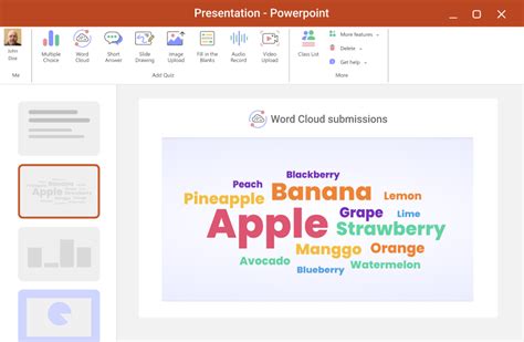 word cloud activity in powerpoint classpoint
