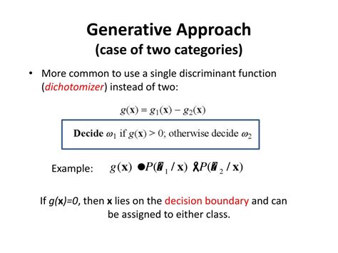 Ppt Linear Discriminant Functions In Pattern Recognition Generative Vs Discriminant Approach