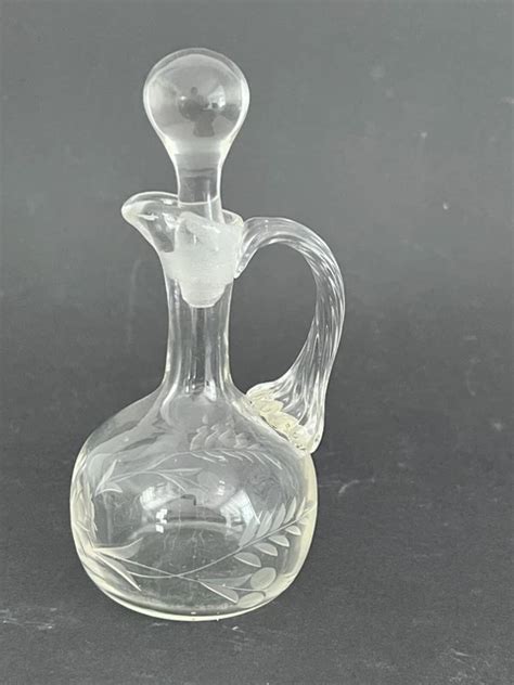 Kleine Karaffe Glas Geschliffen Alt Eur 1500 Picclick De