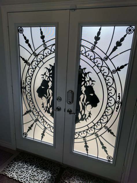 Distinctive Glass Inserts Wrought Iron And Decorative Glass Inserts