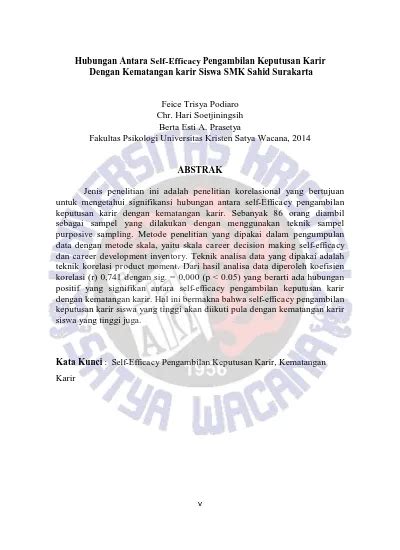 Top PDF Hubungan Kematangan Emosi Dengan Pengambilan Keputusan Karir