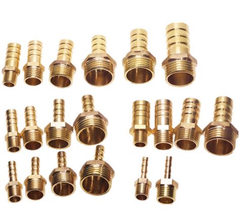 6mm 12mm 황동 파이프 피팅 호스 바브 테일 18 14 38 12 Bsp 수 커넥터 조인트 구리 파이프