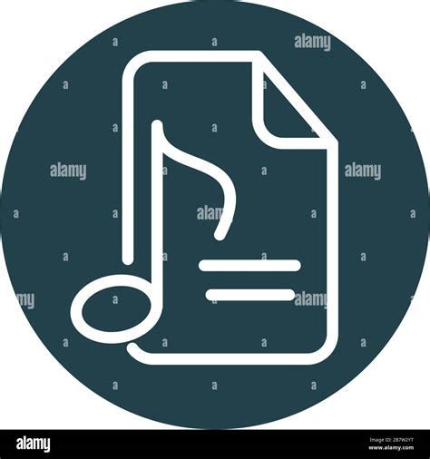 Note Music Sheet Sound Block Style Icon Vector Illustration Stock