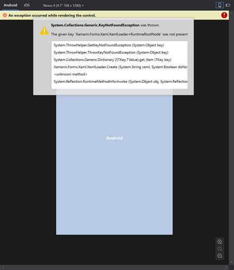 Keynotfoundexception When Previewing Custom View With Generic Base