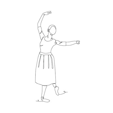 Premium Vector Continuous Line Illustration Of Ballet Dancer