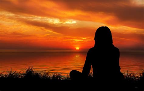 Download Sunset Woman Silhouette Royalty Free Stock Illustration Image