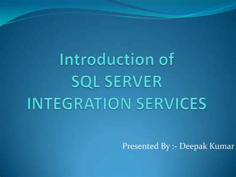 introduction of ssis pptx databases computer software and