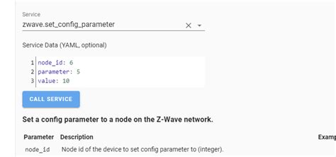 can t set parameter using t config parameter z wave home