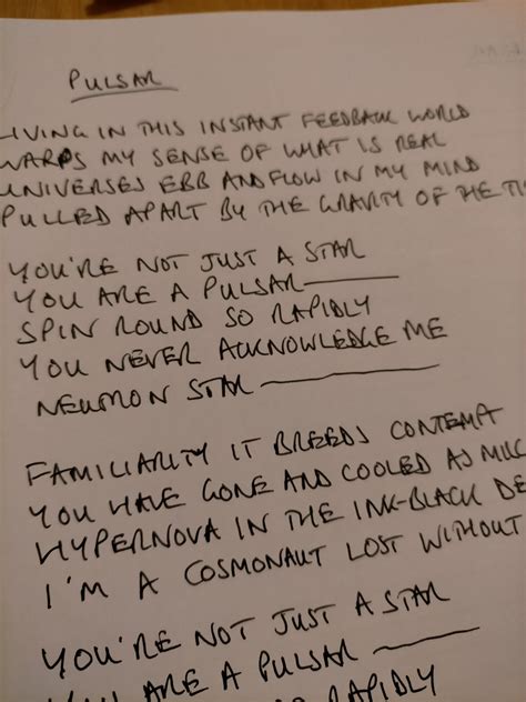 Handwritten Lyrics Hitchhiker