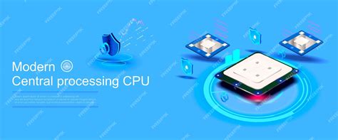 Premium Vector Futuristic Processor With Neon Holographic Backlight